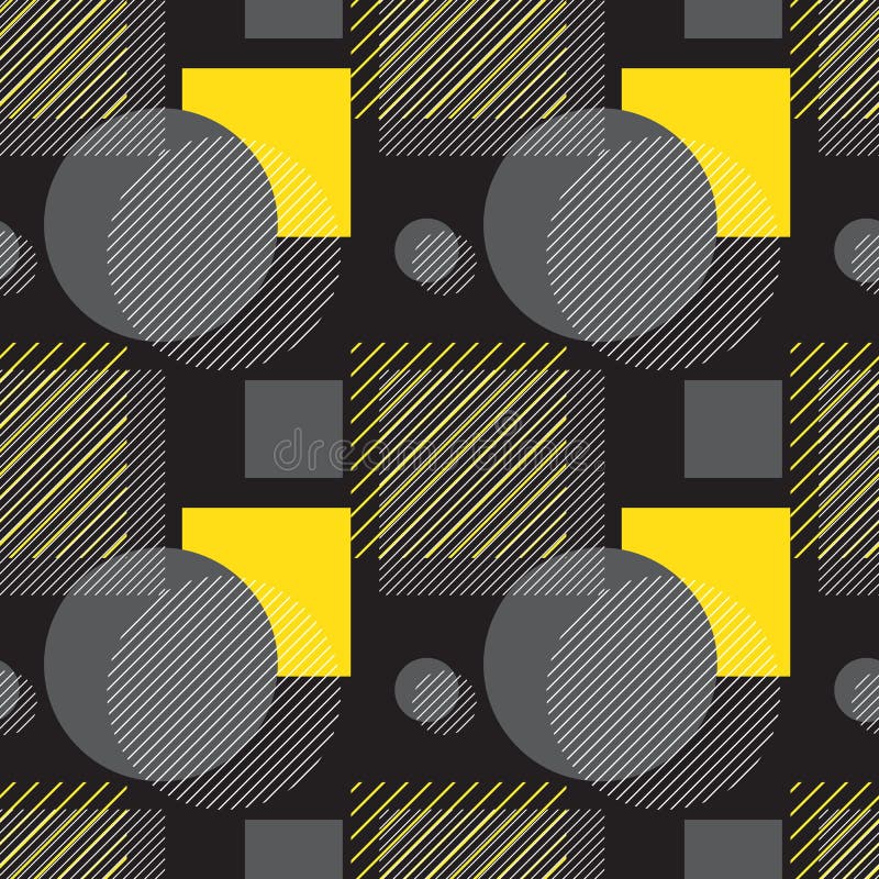 Abstract Geometric Seamless Pattern with Simple Shapes Stock Vector ...