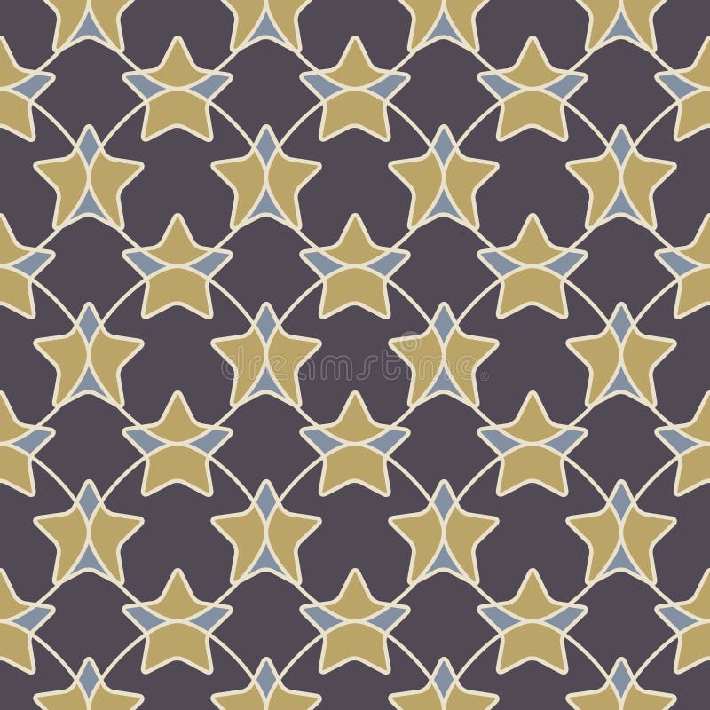 Abstract Geometric Seamless Pattern with Stars Stock Vector ...
