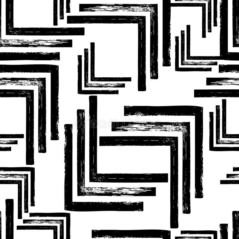 Abstract Geometric Seamless Pattern with Textured Lines. Repeat ...