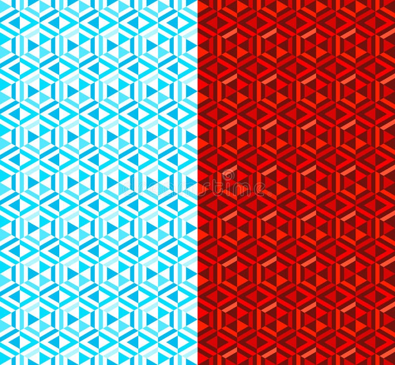 Abstract Geometric Seamless Pattern in Two Color Variants Stock Vector ...