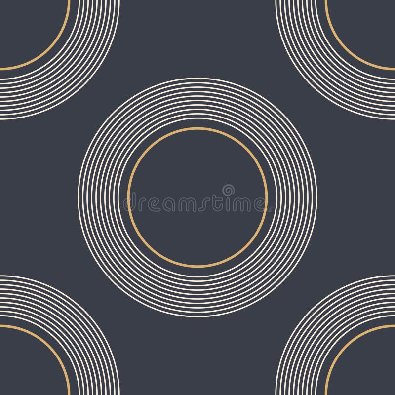 Abstract Geometric Seamless Vector Pattern with Circles. Outline ...