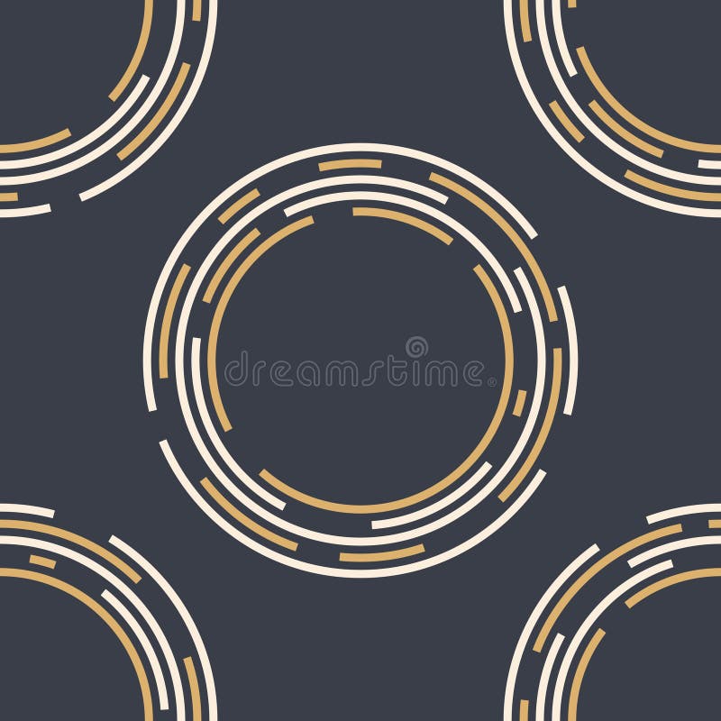 Abstract Geometric Seamless Vector Pattern with Dotted Circles, Lines ...