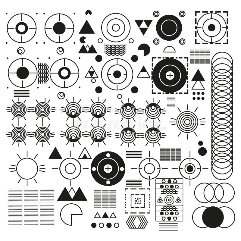 Abstract Geometric Set. Science and Technology Elements. Futuristic ...