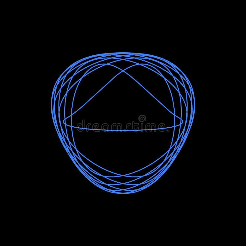 Abstract Geometric Shape of Curved Lines. Vector Outline Illustration ...