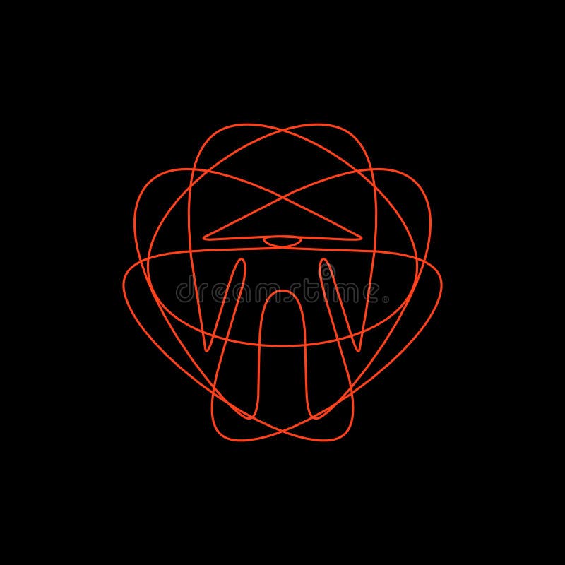 Abstract Geometric Shape of Curved Lines. Vector Outline Illustration ...