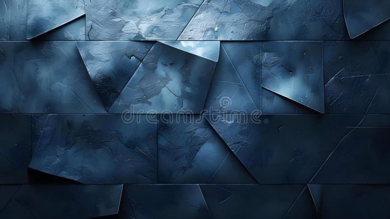 Abstract Geometric Shape with Dark Blue Gradient Rough Grunge Texture ...