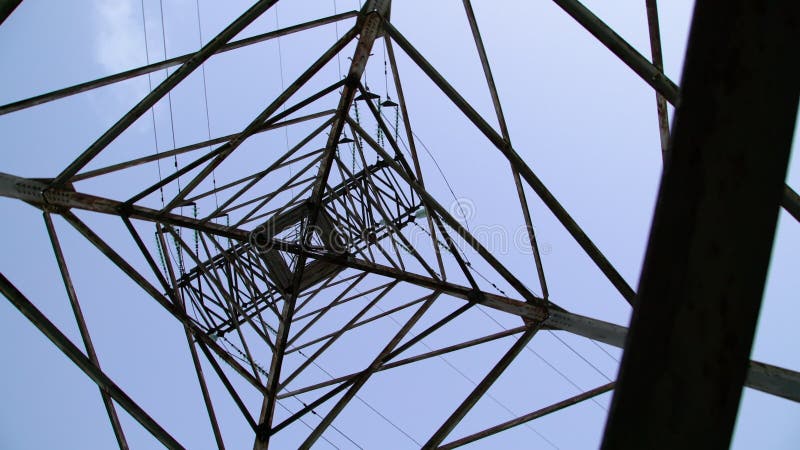 Abstract Geometric Shape of Electric Tower Pyramid. High Voltage Power ...