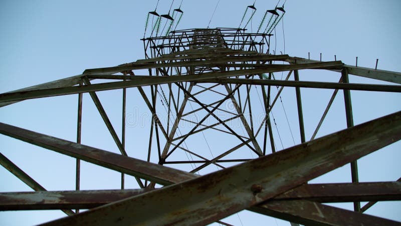 Abstract Geometric Shape of Electric Tower Pyramid. High Voltage Power ...