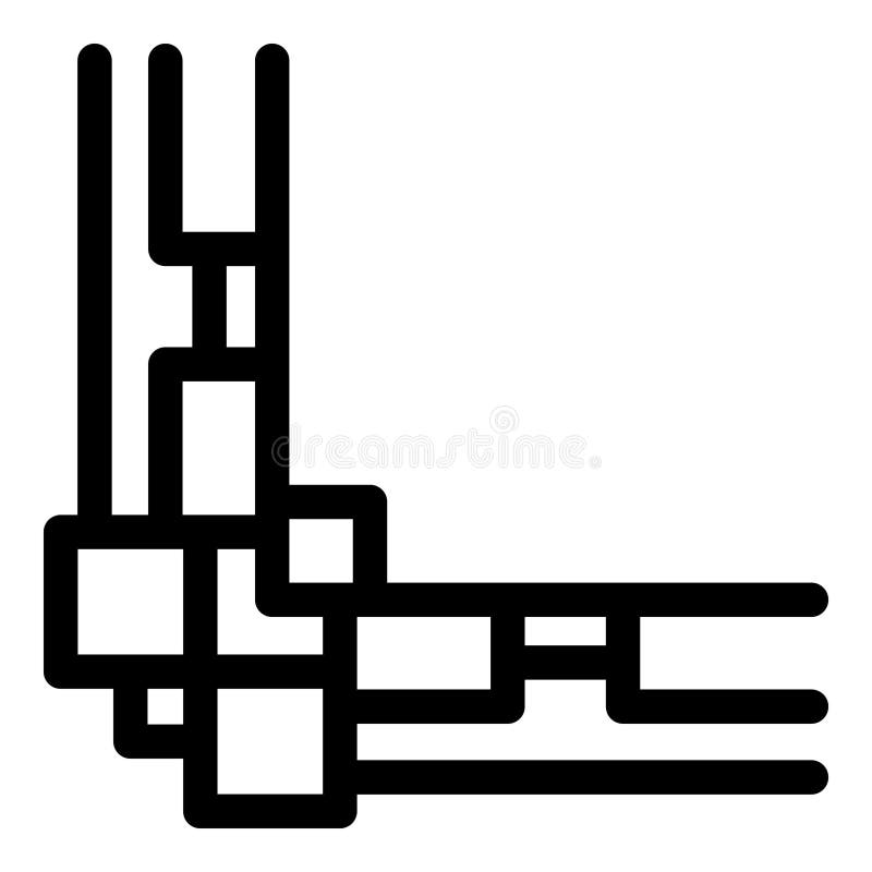 Abstract Geometric Shape Forming Right Angle Corner Design Element ...