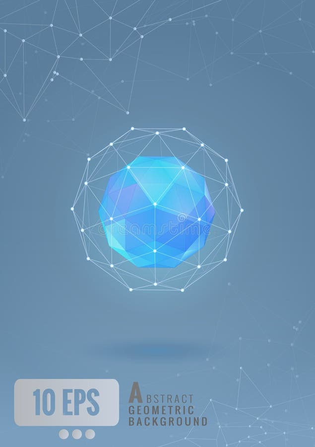 Abstract Geometric Shape with Graphic Line on Blue Background Stock ...