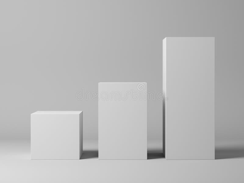 Abstract Geometric Shape on Grey 3d Rendering Stock Illustration ...