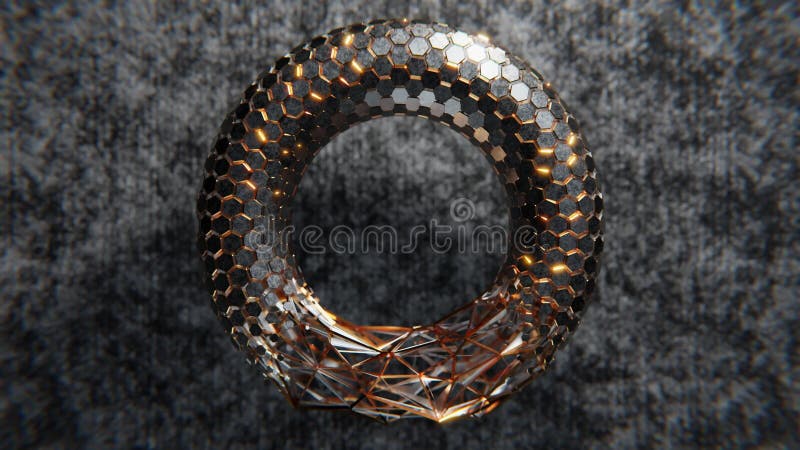 Abstract Geometric Shape Hexagon Torus Background 3D Rendering Stock ...