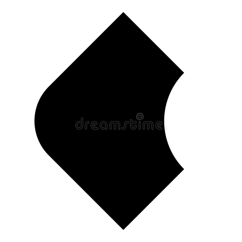 Abstract Geometric Shape, Icon with Corner Effect Stock Vector ...