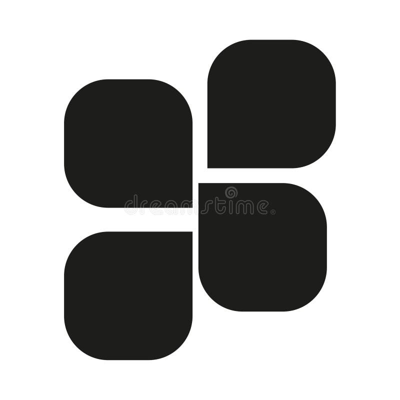 Abstract Geometric Shape, Icon with Corner Effect. Vector Illustration ...