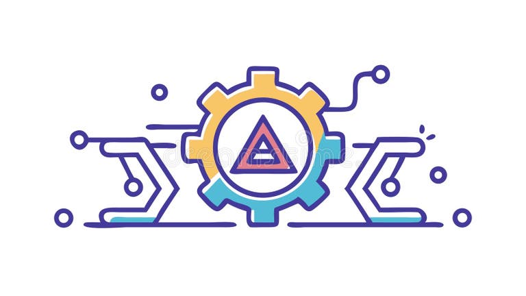 Abstract Geometric Shape with Internal Gear Icon, Vector Design ...