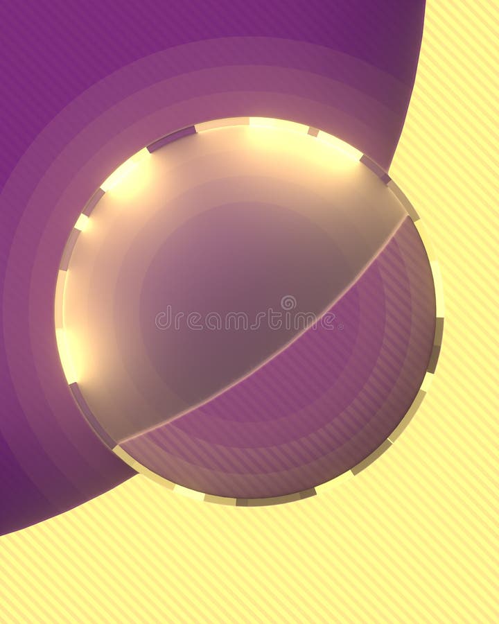 Abstract Geometric Shape with a Luminous Ring in the Center. 3d ...