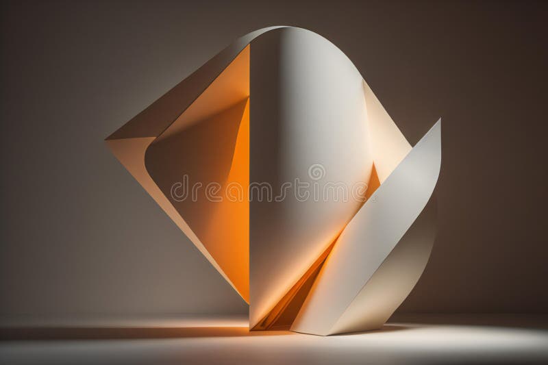 Abstract Geometric Shape Made Out of Paper. Generative Ai Stock ...