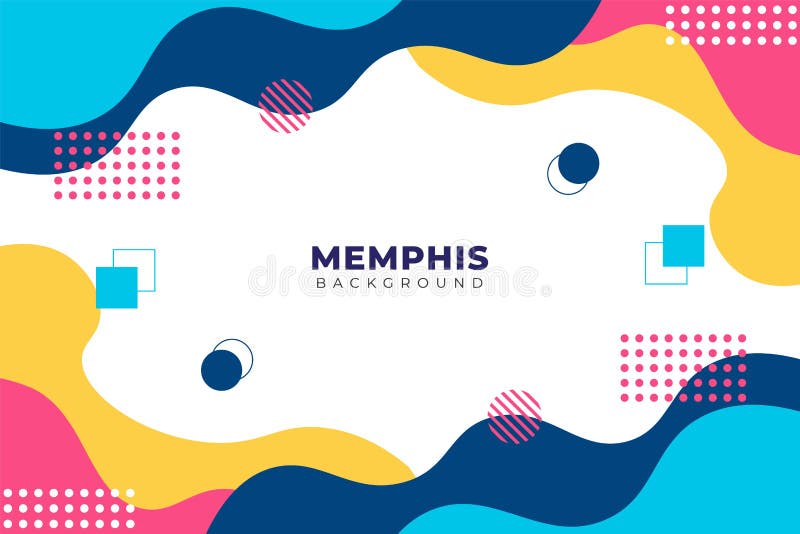 Abstract Geometric Shape Memphis Style Colorful Background Stock Vector ...