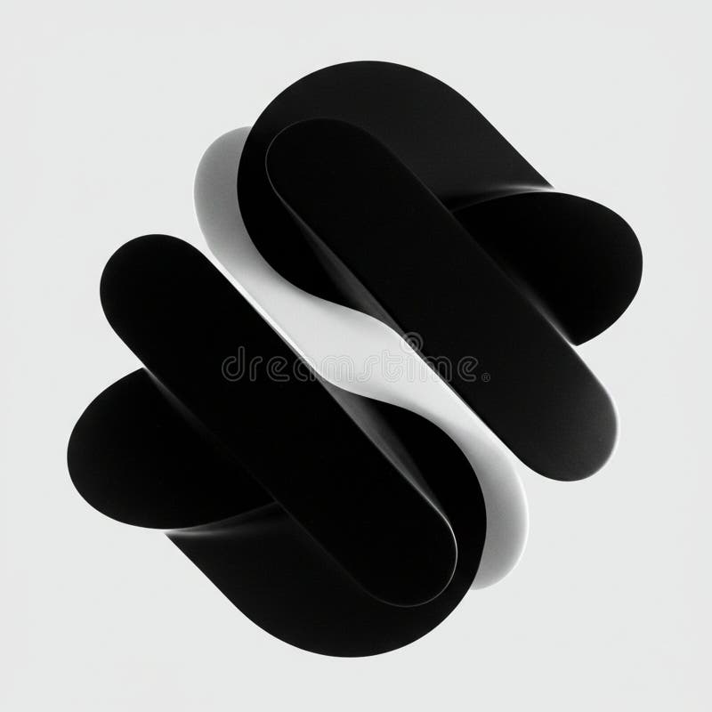 Abstract Geometric Shape with a Minimalist Design Features Intertwined ...