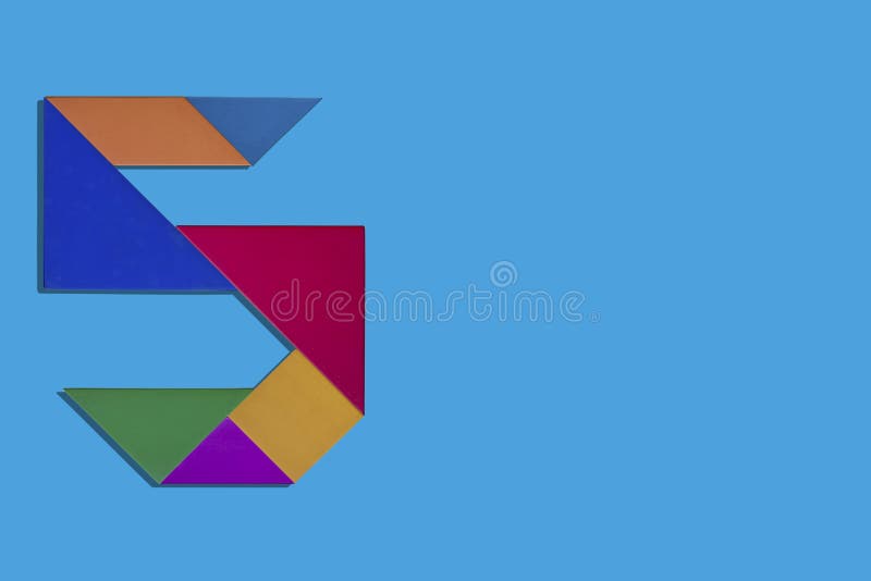 Abstract Geometric Shape - Number Five Stock Photo - Image of puzzle ...