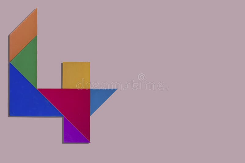 Abstract Geometric Shape - Number Four Stock Photo - Image of pattern ...