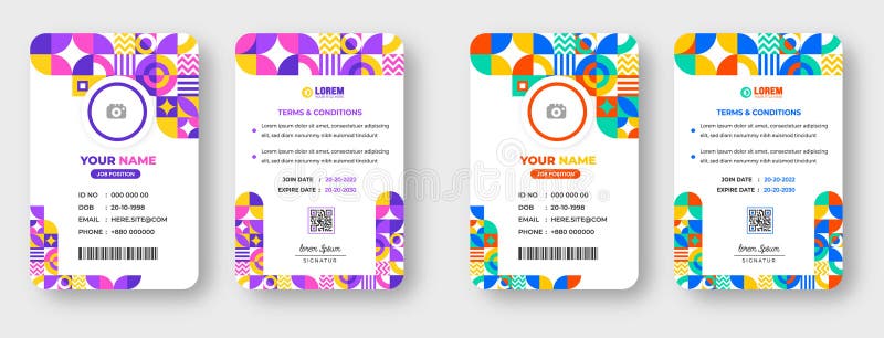 Abstract Geometric Shape Pattern Corporate Business Office Id Card ...