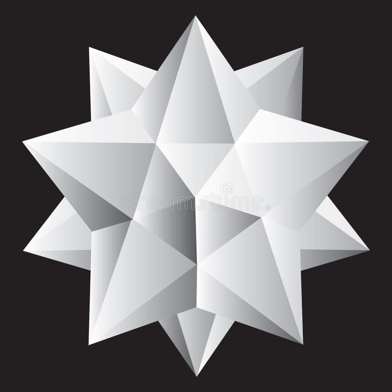 Abstract Geometric Shape, Polyhedron from Pyramids Stock Vector ...