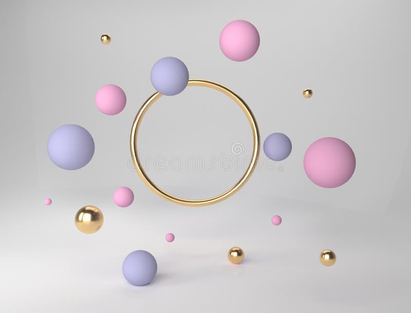 Abstract Geometric Shape Scene. 3d Rendering Stock Illustration ...