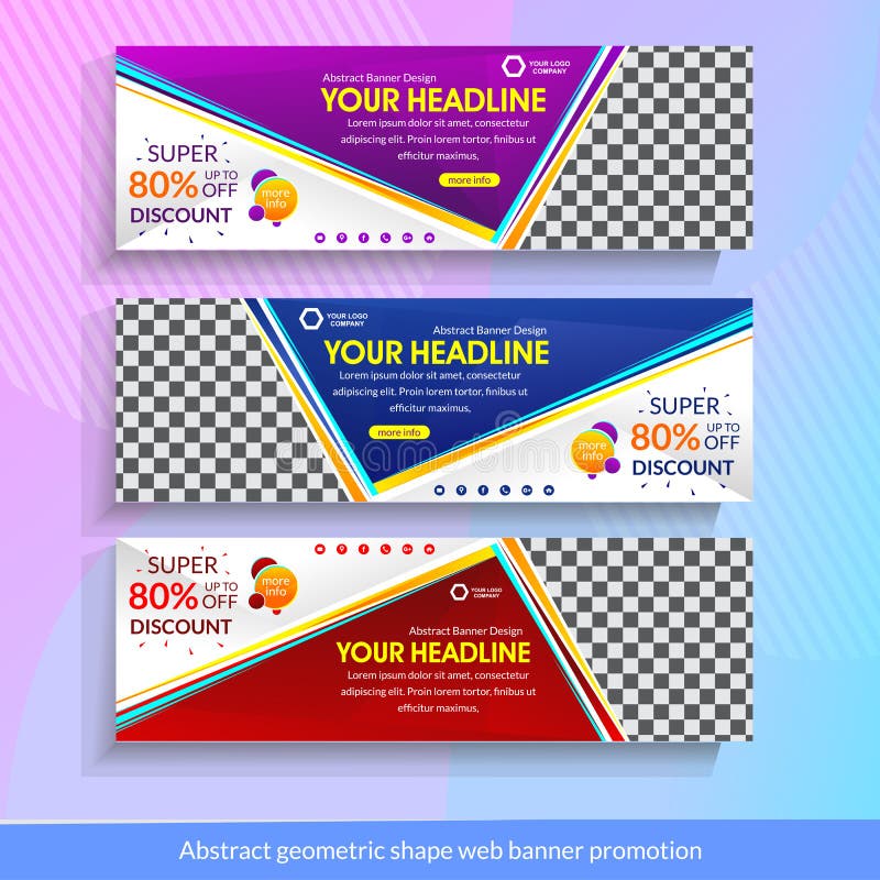 Abstract Geometric Shape Web Banner Promotion Stock Illustration ...