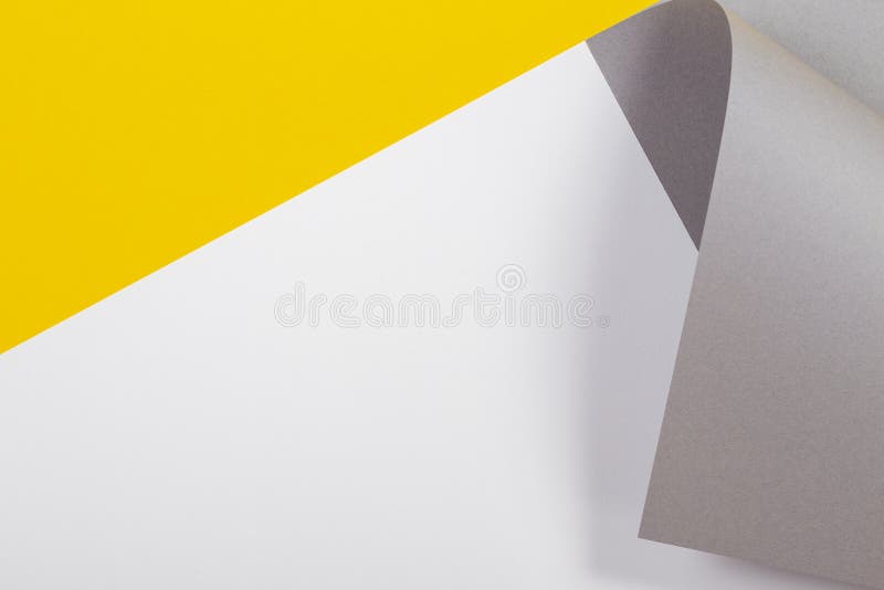 Abstract Geometric Shape White Yellow Gray Color Paper Background Stock ...