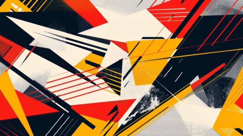 Abstract Geometric Shapes Artwork in Vibrant Color Palette Stock Photo ...