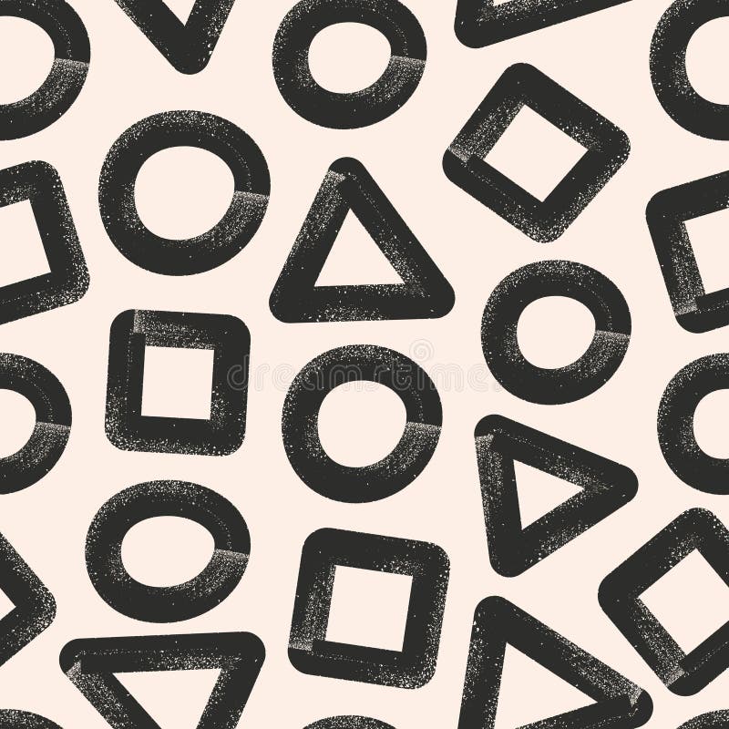 Abstract Geometric Shapes on Beidge Background. Black Bold Inc Brush ... Abstract Geometric Shapes on Beidge Background. Black Bold Inc Brush ...