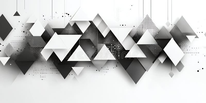 Abstract Geometric Shapes Black White Triangle Square Design Background ...