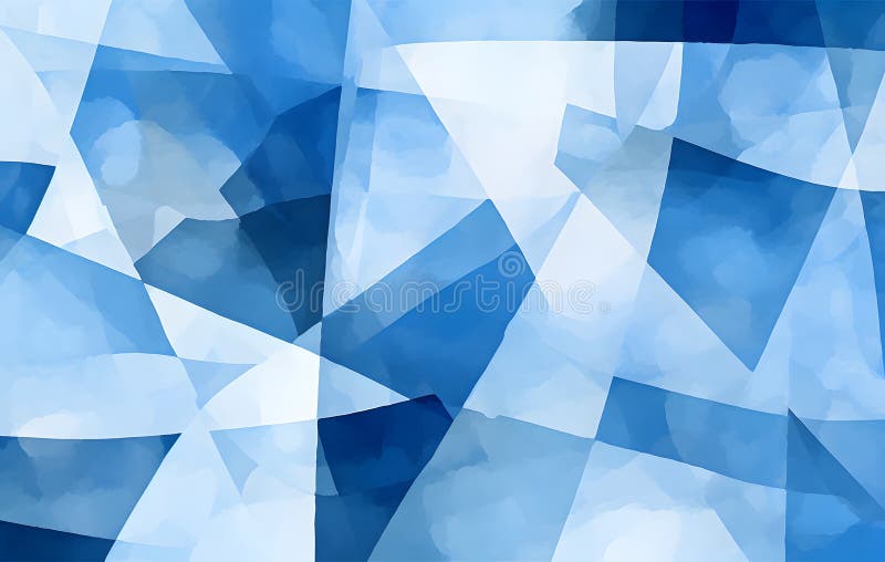 Abstract Geometric Shapes. Blue Dominant Color Stock Illustration ...