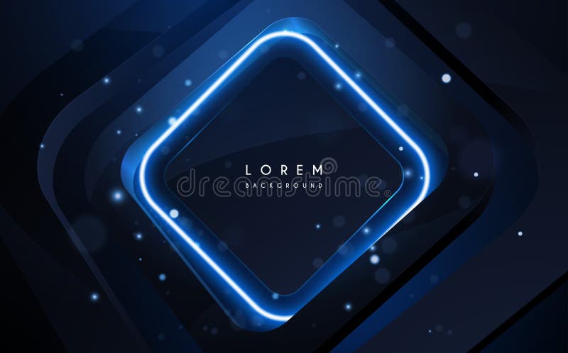 Abstract Geometric Shapes with Blue Light Effect Stock Vector ...