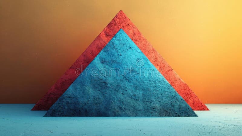 Abstract Geometric Shapes with Blue and Red Triangles Stock ...
