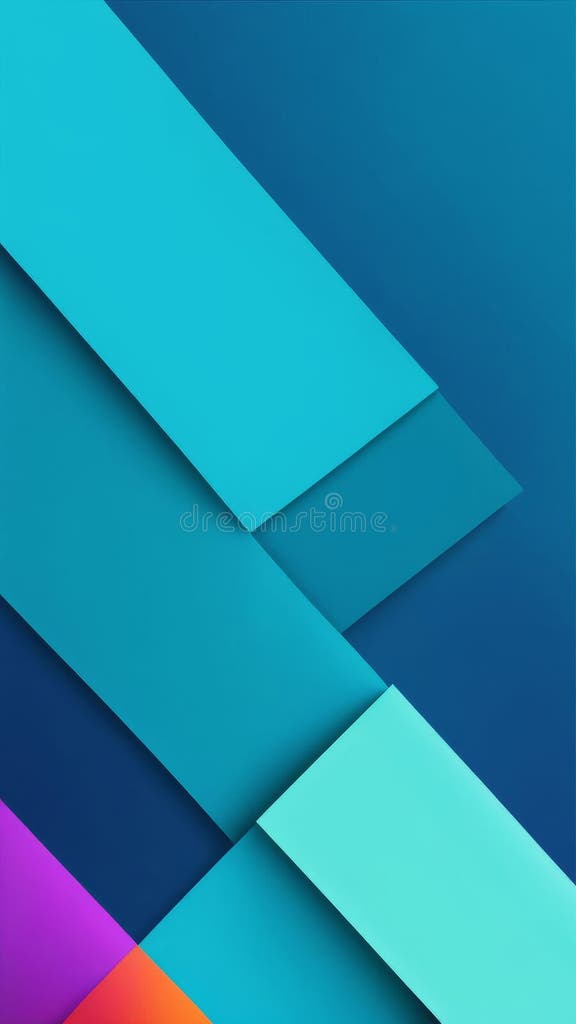 Abstract Geometric Shapes in Blue and Turquoise Tones with Gradient ...
