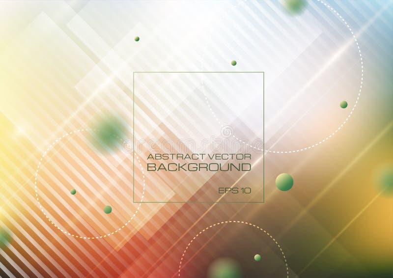 Abstract Geometric Shapes on Blurred Colors Background Stock Vector ...