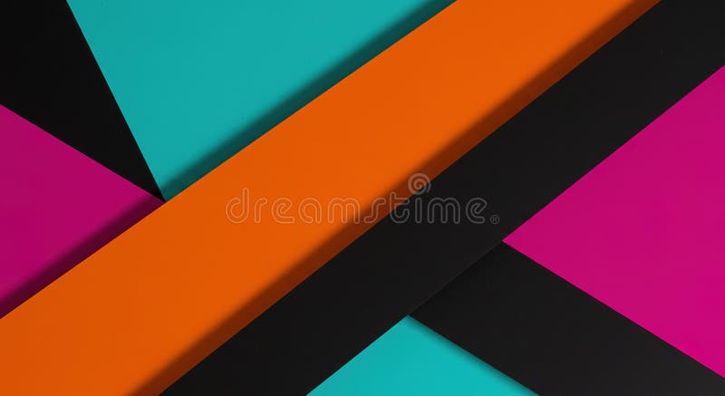 Abstract Geometric Shapes with Bright Colors Overlapping on a Dark ...