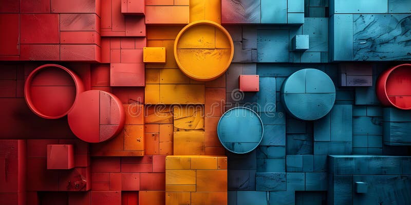 Abstract Geometric Shapes in Bright Colors Perfect for Business ...