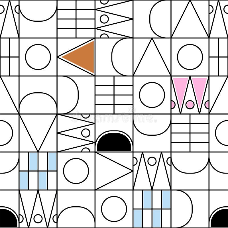 Abstract Geometric Shapes Cells Background Seamless Pattern Vector ...