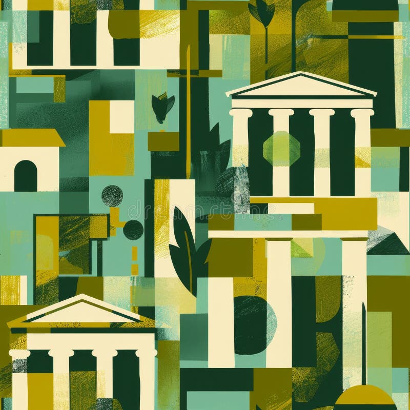 Abstract Geometric Shapes with Classic Architecture Elements Stock ...