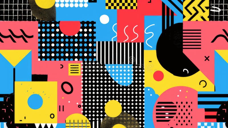 Abstract Geometric Shapes Collage Stock Illustration - Illustration of ...