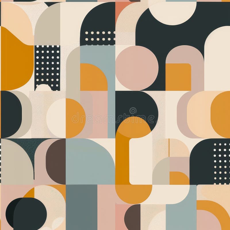 Abstract Geometric Shapes Collage in Warm Earth Tones Stock Photo ...