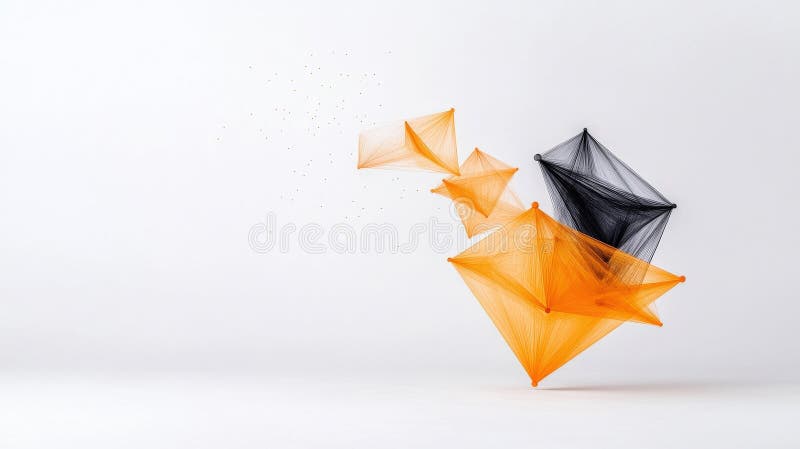 Abstract Geometric Shapes with Colorful Lines Creating Dynamic Movement ...