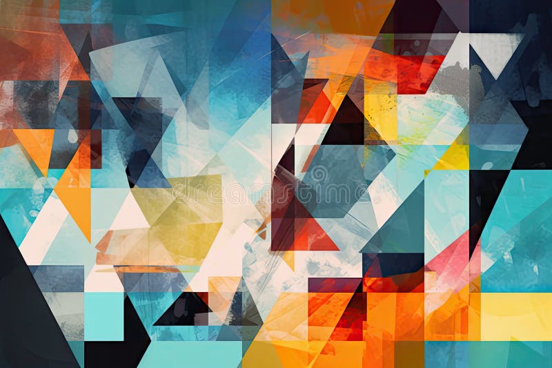Abstract Geometric Shapes and Colors Create a Visually Captivating Work ...