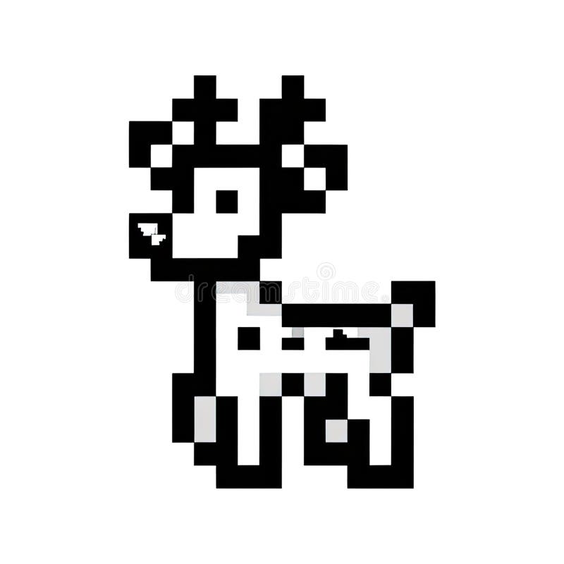 Adorable Pixel Art Reindeer, 8-bit Style Animal Graphic Stock ...