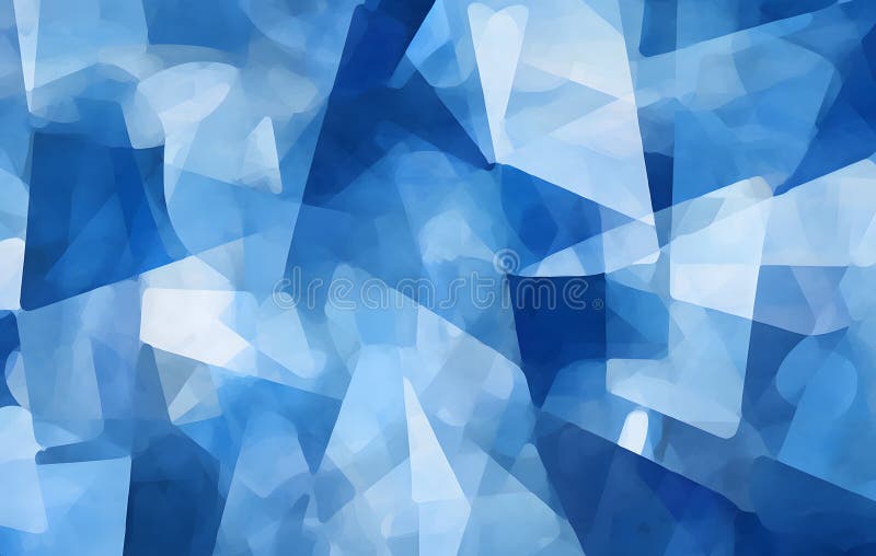Abstract Geometric Shapes Composition in Blue. Illustration Stock ...