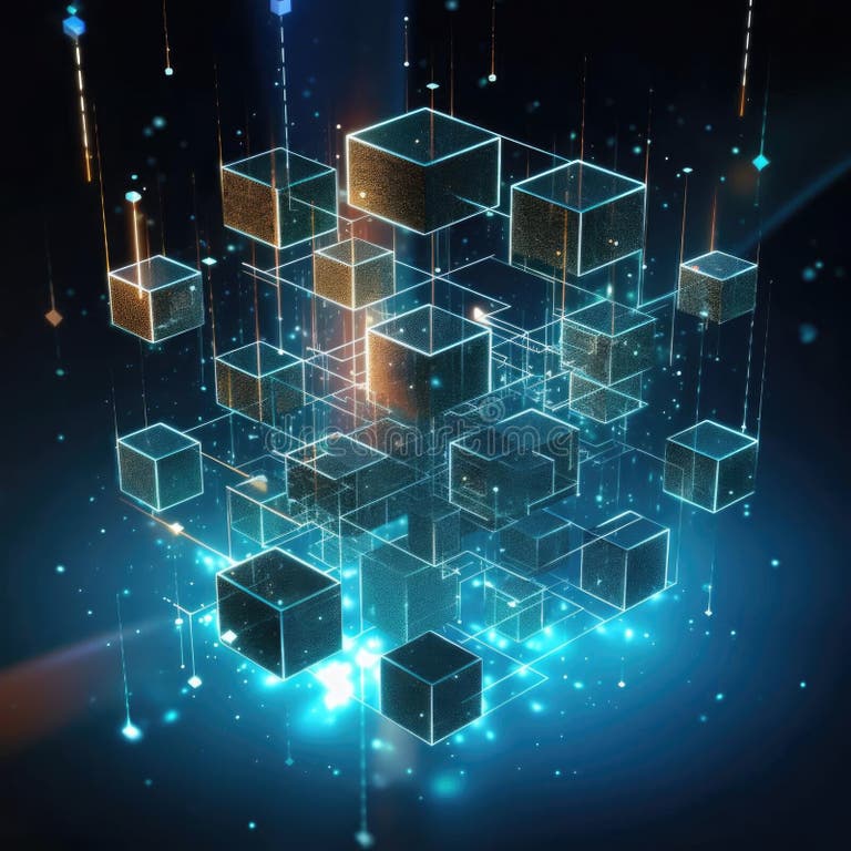 Abstract of Geometric Shapes. Composition with Squares. Cube Design ...