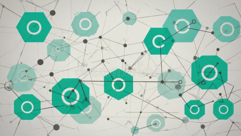 Abstract Geometric Shapes Connected by Lines in a Modern Design Stock ...